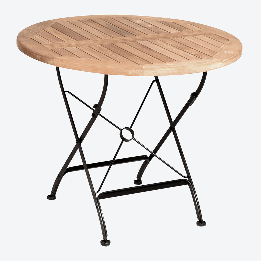 Table ronde de jardin pliable en fer résistant aux intempéries et en ...
